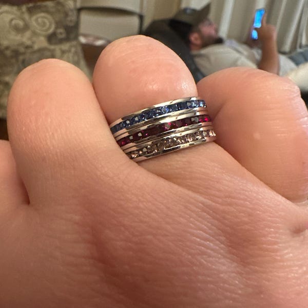 Swarovski Crystal Birthstone Eternity Stacking Ring in Sterling Silver ...