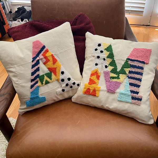 Embroidered Country Pillow, State Map Pillow, Personalized Punch Needle ...