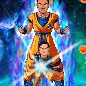 Dragon Ball Z Custom Portrait valentine Day Gift for Him anniversary ...