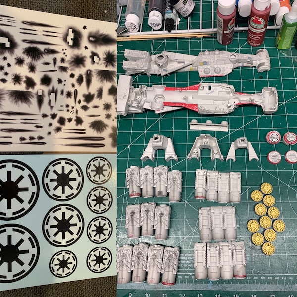 Universal Small Star Wars Decals Blast Burn Scar Weathering Markings ...