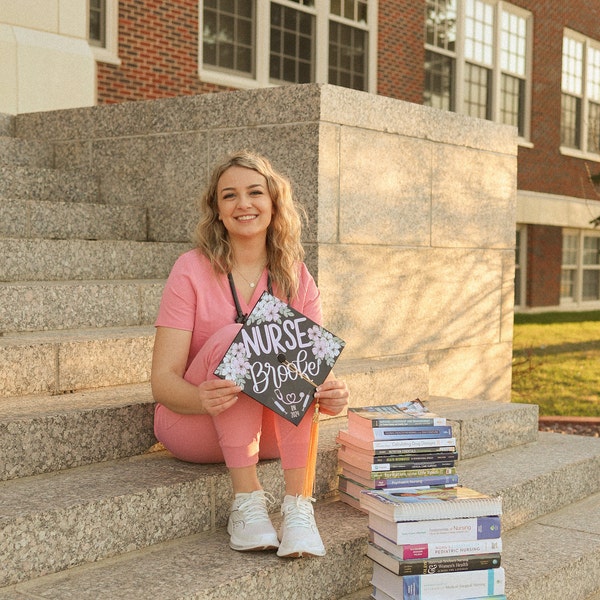 Custom "cherry Blossom Bsn" Graduation Cap Topper, Nursing Graduation ...