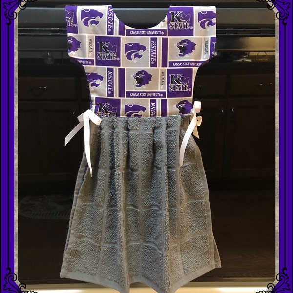 NCAA Kansas State Wildcats Purple & Grey College Logo 100% Cotton ...