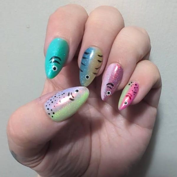 Labubu Press on Nails: Custom Designer Toy Accessory - Etsy