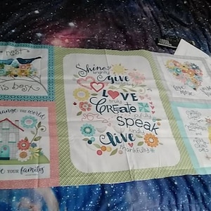 Starry Night With Moon 100% Cotton Fabric Panel Quilting Sewing Panel ...