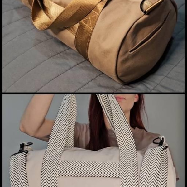 SMALL Canvas Duffle Bag | Canvas Bag | Gym Bag | Sewing Pattern ...