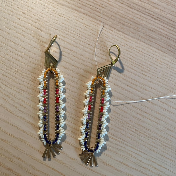 Seed Bead Earring Kit, MIDNIGHT WATERS Lotus Picot Beaded Moon Earring ...