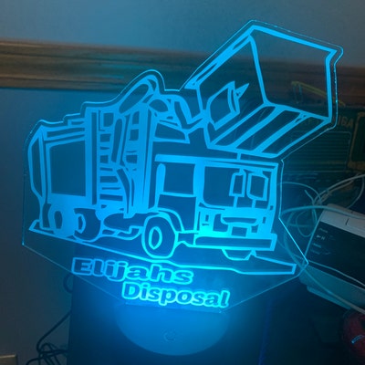 Garbage Truck Night Light, Personalized Free, LED Night Lamp, With ...