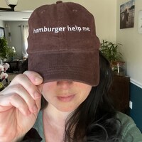 Hamburger Help Me Funny Corduroy Embroidered Hat - Etsy Canada