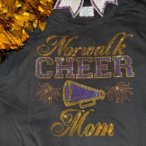 Custom Football Team and Colors RHINESTONE Mega Bling Shirt, Football ...
