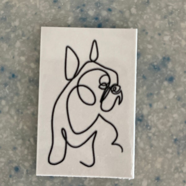 French Bulldog Single Continuous Line Temporary Tattoo / Frenchie ...