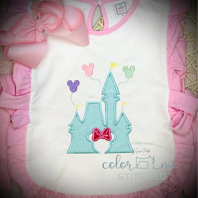 Character Inspired Miss Mouse Castle Embroidery Applique Design - Etsy