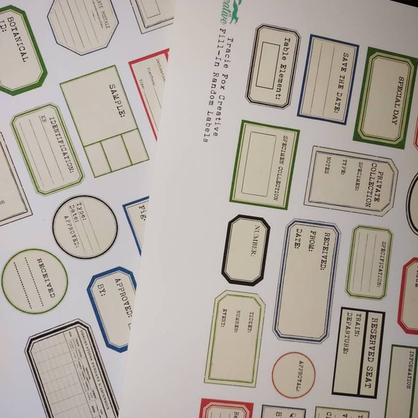 Fill-in Random Labels, Digital Labels, DIGI22 35 - Etsy