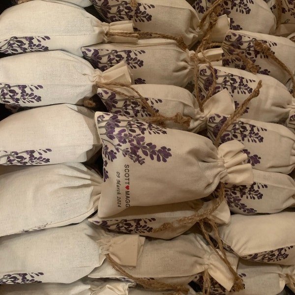 Personalized Lavender Sachet Favor | Custom Name Wedding, Engagement ...
