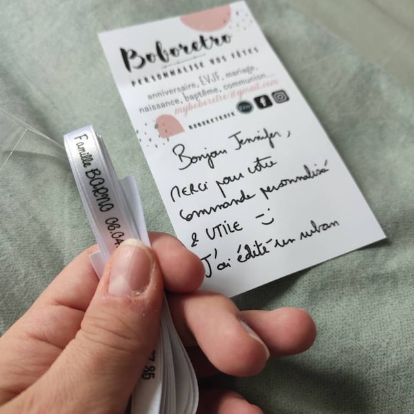 Bracelet ruban satin simple personnalisé (EVJF, Mariage, anniversaire ...