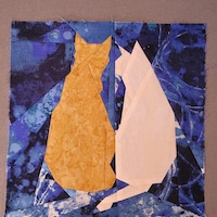 FPP Pattern Cat 1 Silhouette Foundation Paper Piecing 25x25cm or 10 ...