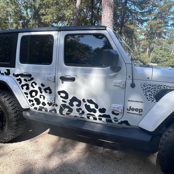 Leopard Print Graphics Decals Fit Jeep Wrangler Unlimited 4dr Jku JLU ...