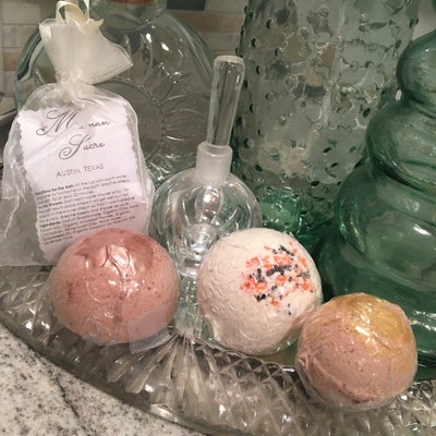 Lavender & Rose Geranium Handmade Bath Bomb Essential Oil Aromatherapy ...