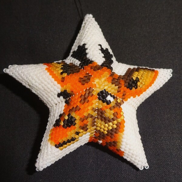 Giraffe Peyote Star Pattern Jungle Animal 3D Beaded Star Pattern DIY ...