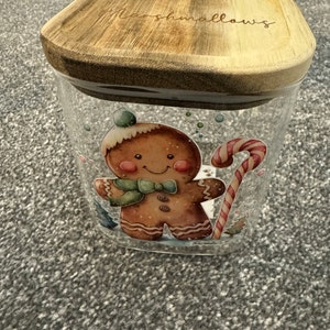 Personalised Gingerbread Man Treat Jar, Glass Storage Jar With ...
