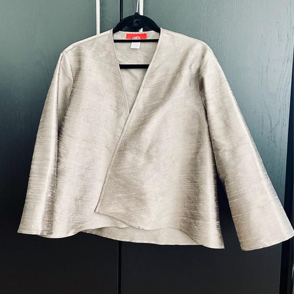Silk Jacket, Casual Short Loose Fit Style, Silk Dupioni Classic Jacket ...