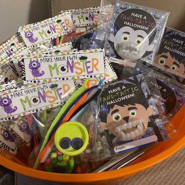 Printable Make Your Own Monster Bag Topper for Monster Halloween Favor ...