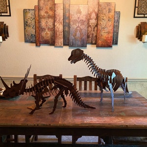 Rusty Metal T-rex Dinosaur Fence Post Topper Garden | Etsy