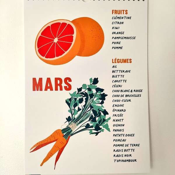 EU - Affiche Fruits et Légumes de saison - Etsy France