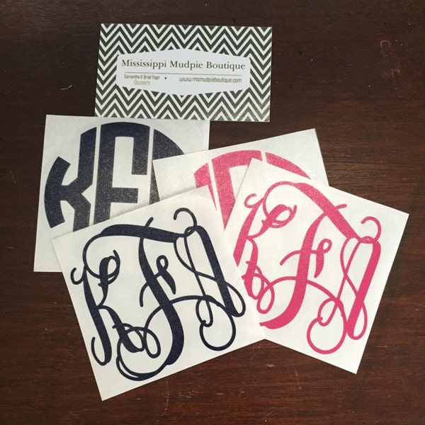 Monogram Decal, Personalized Decal, Car Decal, Monogram Sticker, Laptop ...