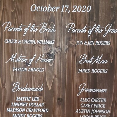 Bridal Party Sign Wedding Program Sign wedding Welcome Sign Ceremony ...