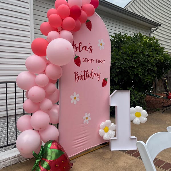Berry First Birthday Decal - Happy Birthday Party Backdrop - First ...