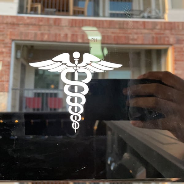 Caduceus Medical Symbol Vinyl Decal, Medical Profession Car Window ...