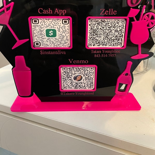 Bartender Sign | Mobile Bartender Sign | Bartender Scan to Pay Acrylic ...