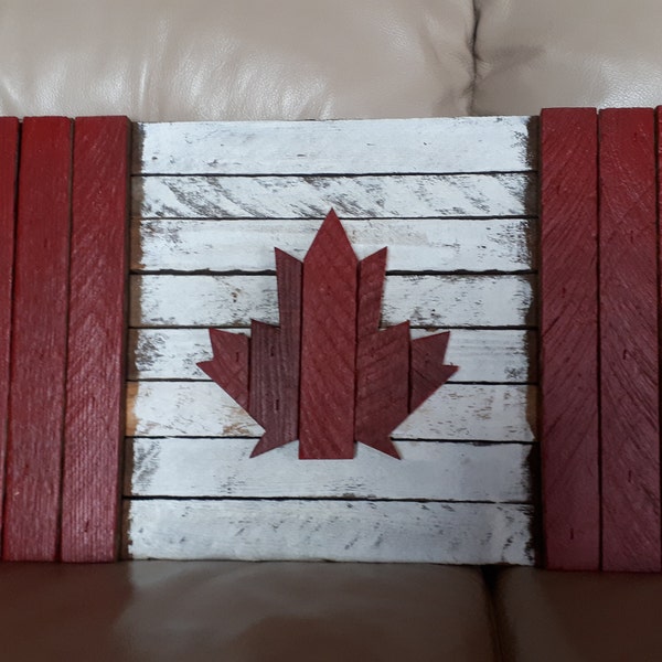Handmade Rustic Wood Canadian Flag | Canada Decor and Gift | Canada Day ...