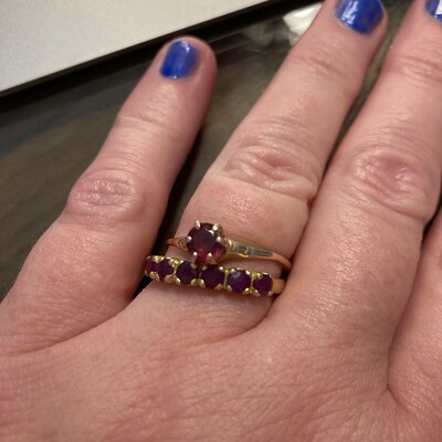 Gold Ruby Ring, Natural Ruby Ring, July Birthstone, Stackable Ring, Ruby Vintage Ring, Gold ...