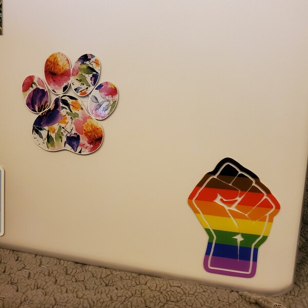 LGBTQ Gay Pride Flag Resist Fist Vinyl Sticker Decal Gifts Under 5 ...