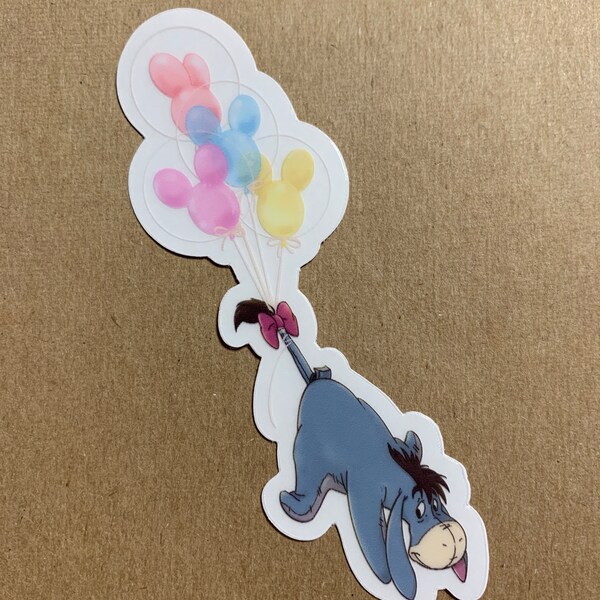 Eeyore Mickey Balloon Transparent Laptop Sticker/ Winnie the Pooh ...