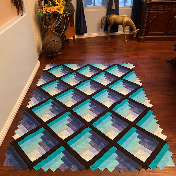 2 Sizes Waterfall Quilt Pattern PRINTED, Two Color Ombre Gradating ...