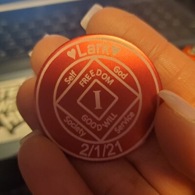 Personalized NA Anniversary Token, Anodized Aluminum Narcotics ...