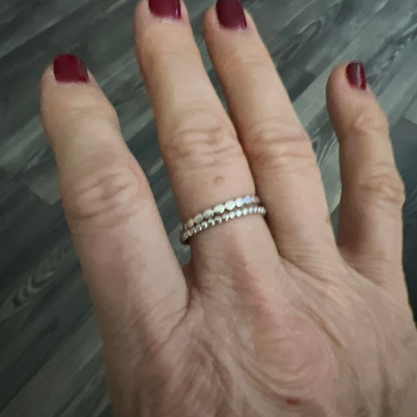 Sterling Silver Dot Ring for Women, Dotted Thumb Ring, Ball Bead ...