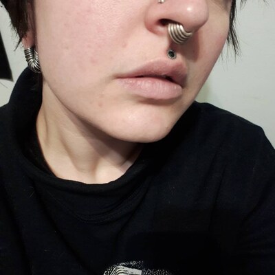 5 Stacked Tapered Septum Ring Five Stack Layered Nose Ring - Etsy