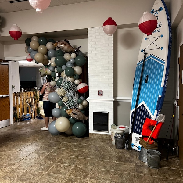 Camping Baby Shower Decor, Mountain Theme Balloon Garland Kit, Baby Boy ...