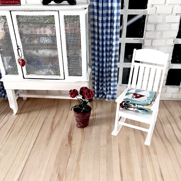 Miniature White Rocking Chair 3D Printed, Dollhouse Rocking Chair, 1 12 ...