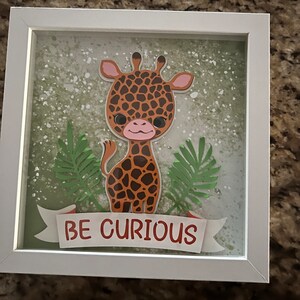 Giraffe Shadow Box SVG Template, Be Curious Layered Paper Cut Nursery ...