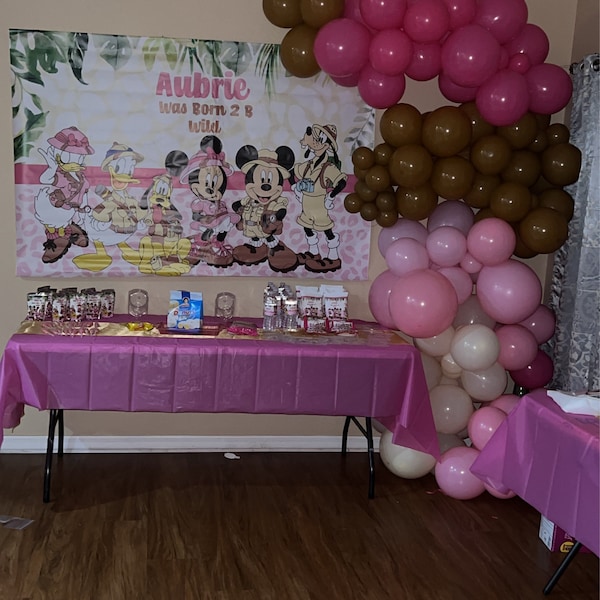 Mouse Safari Pink Backdrop, Mouse Safari Pink Banner, Mouse Safari Pink ...