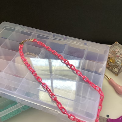 Two Color Transparent Plastic Chain50pcs Chunky Chain - Etsy