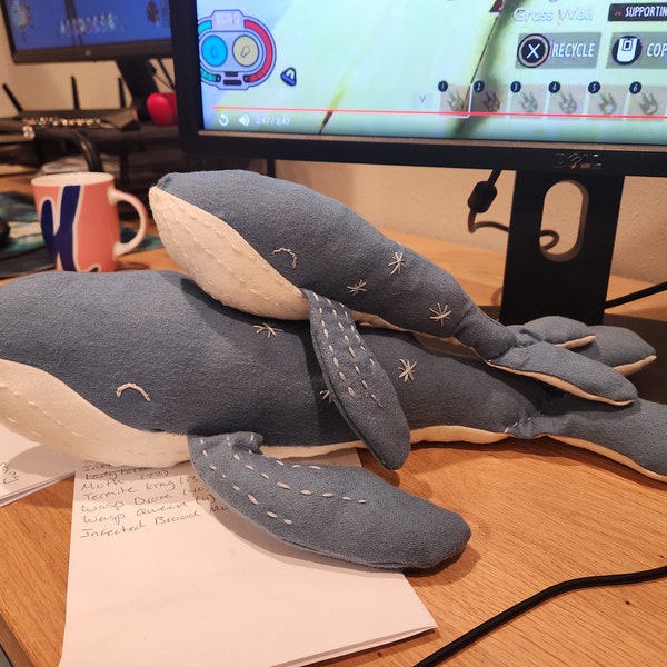 Blue Whale Sewing Pattern & Tutorial,pdf Download, DIY Soft Toy. 2 ...