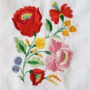 Hungarian Embroidery Kalocsai in a Heart Shape Kalocsai Minta Szív ...