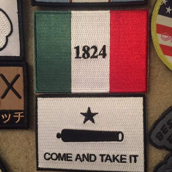 The ALAMO FLAG PATCH Iron-on Embroidered Applique Texas Revolution Davy ...