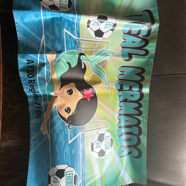 Soccer Banner! Custom Soccer Team Banners! Full Color Including Graphic ...