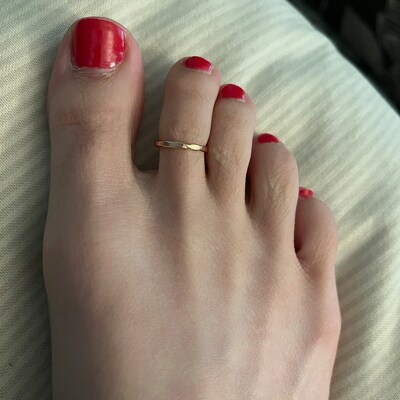 Rose Gold Toe Ring Hammered Rose Gold Toe Ring Adjustable Toe Ring ...